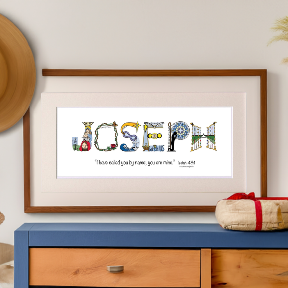 Personalized Name Art - Matted or Framed Print – The Christian Alphabet